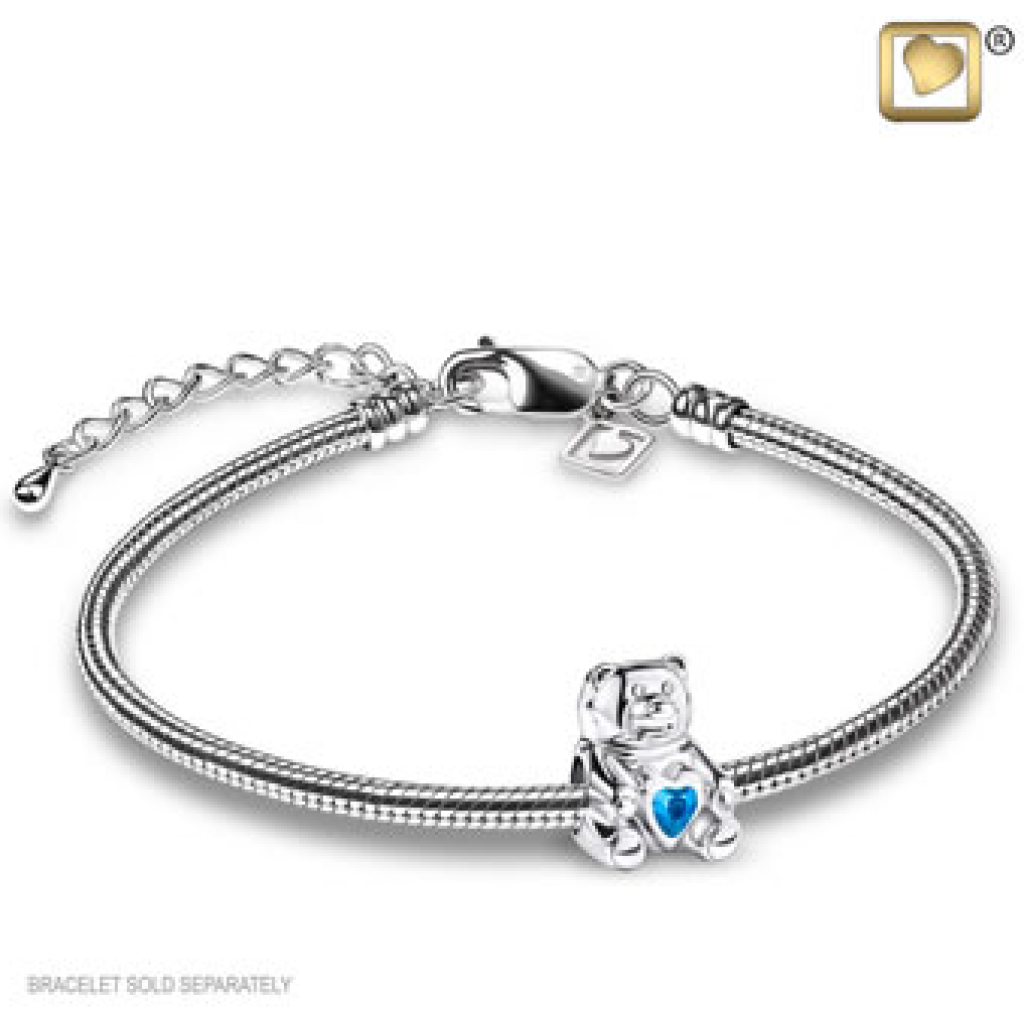 Treasure Blue Teddy Bear Bead - Brisbane Cremation